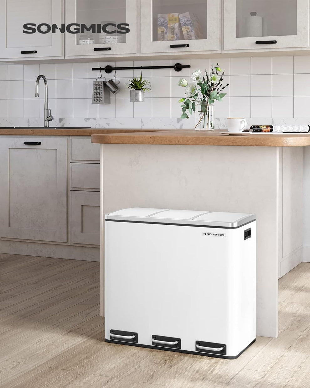 SONGMICS Kitchen Bin LTB54WT – Momayaz