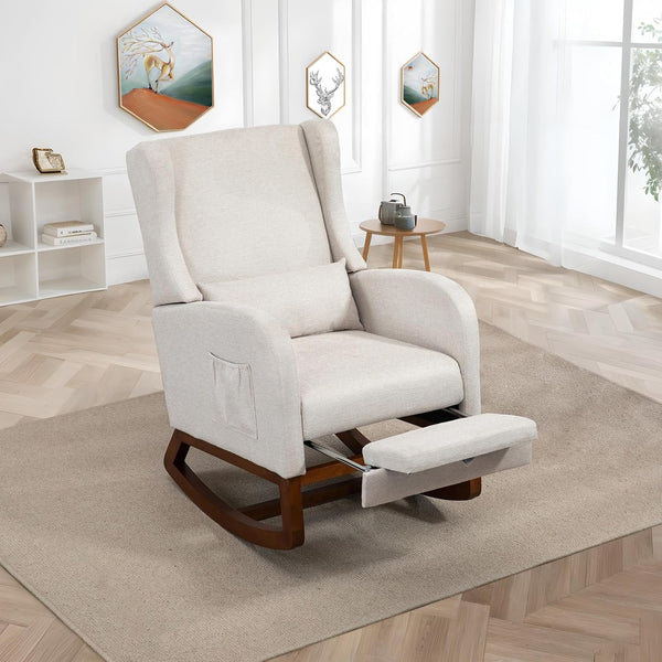 Modern Rocking Chair with Foot Rest – Momayaz