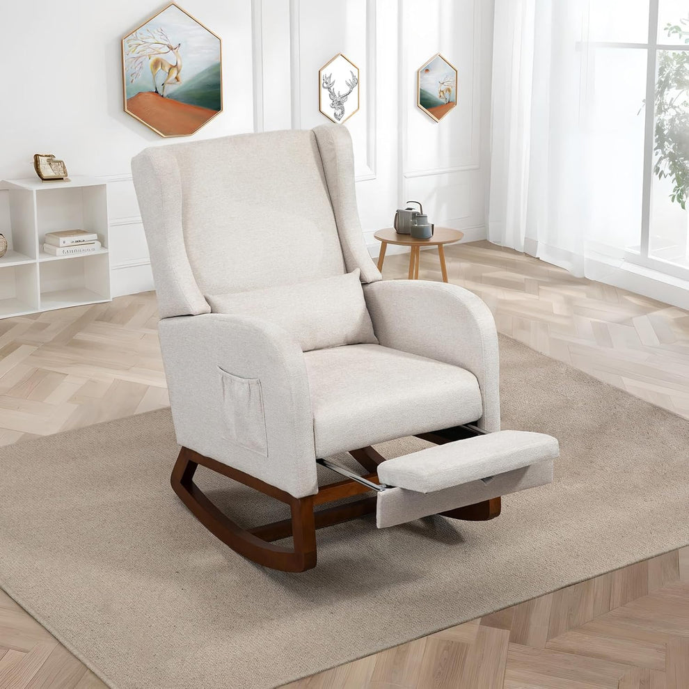 Modern Rocking Chair with Foot Rest – Momayaz